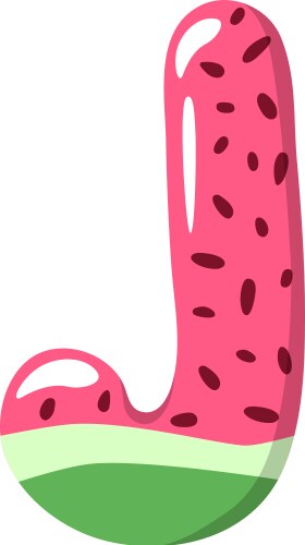 Watermelon alphabet sign on white background Vector Image