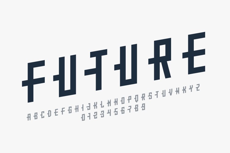 Futuristic style font Royalty Free Vector Image