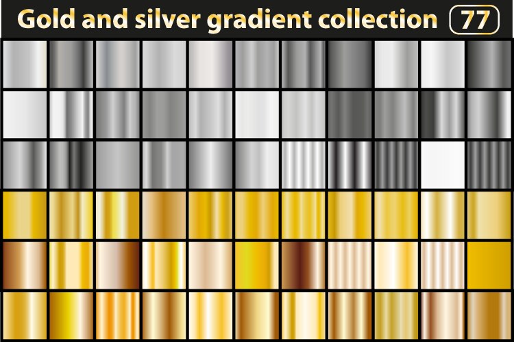 Silver and golden yellow glossy gradient gold Vector Image