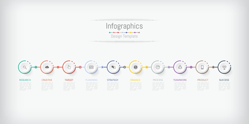 Infographic 10 options design elements Royalty Free Vector