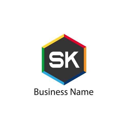 Initial letter sk logo template design Royalty Free Vector