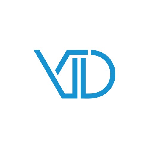 Letter vd simple geometric colorful logo Vector Image