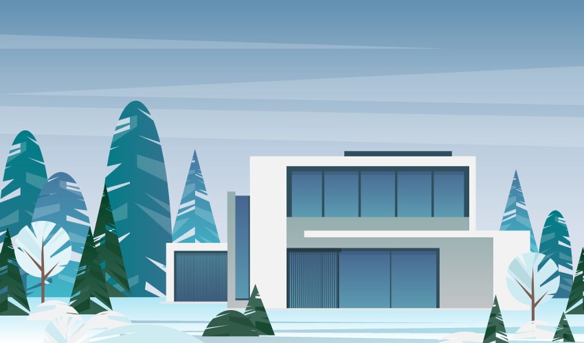 Modern individual two-storey two floors double Vector Image