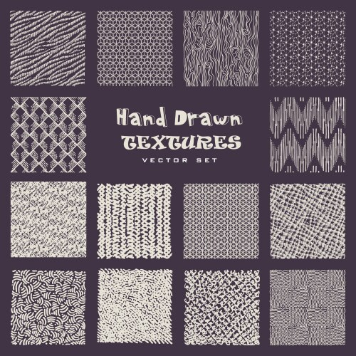 Set of hand drawn marker and ink patterns Vector Image
