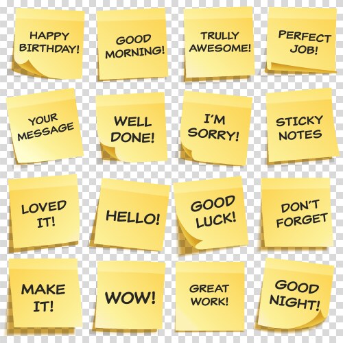Sticky note with text and shadow isolated Vector Image