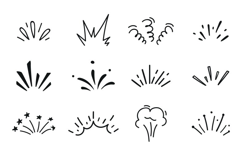 Pixel art explosion boom or burst animate sprites Vector Image