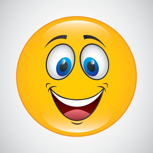Face sneaky emoticon in white Royalty Free Vector Image