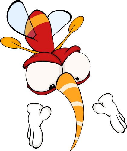 Cartoon of red fly insect Royalty Free Vector Image