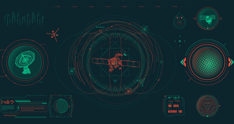 Hud interface elements sci-fi futuristic Vector Image
