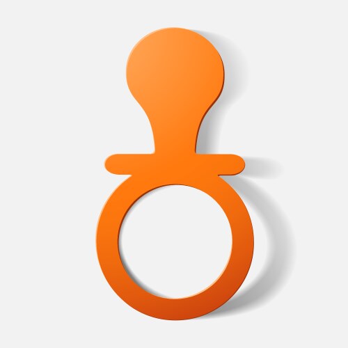 Paper clipped sticker baby pacifier soother Vector Image