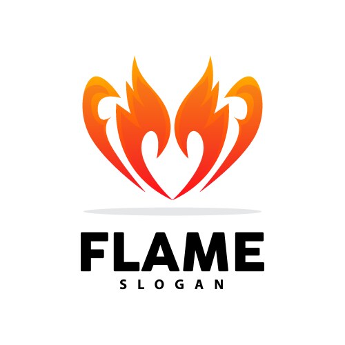 Red flame logo burning heat fire Royalty Free Vector Image