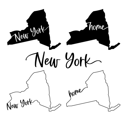 Map of the us state new york Royalty Free Vector Image