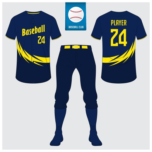 Baseball uniform mockup template design Royalty Free Vector