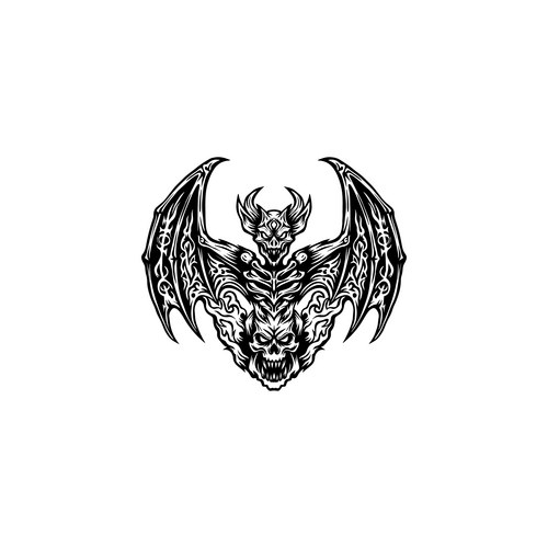 Black Devil Bat Logo – Royalty-Free Vector | VectorStock