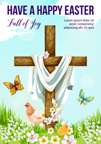 Easter cross Royalty Free Vector Image - VectorStock