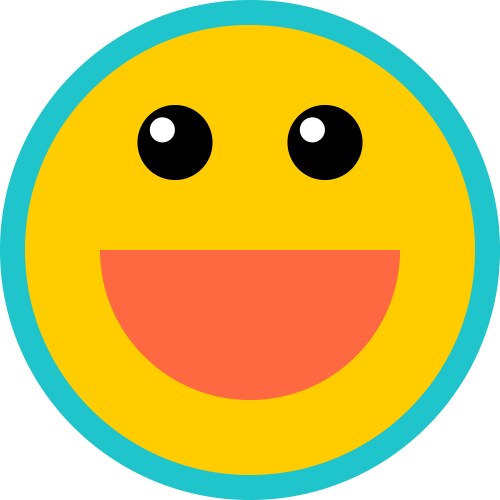 Happy smiley smiling face flat style Royalty Free Vector