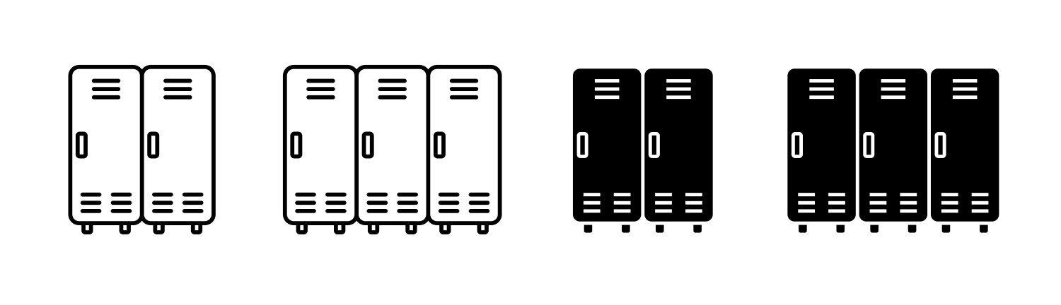 Locker icon set room storage school and gym Vector Image