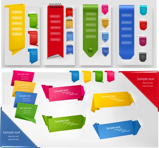 Colorful origami paper graph infographic Vector Image