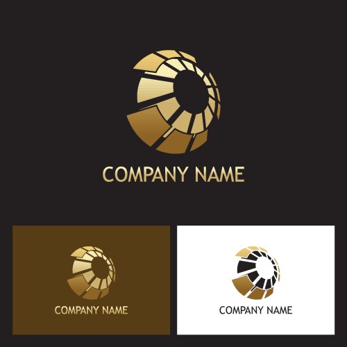 Globe sphere digital technology gold logo Vector Image