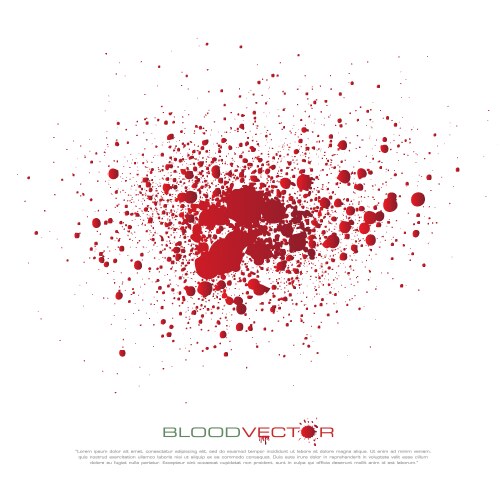 Abstract blood splatter isolated on white Vector Image