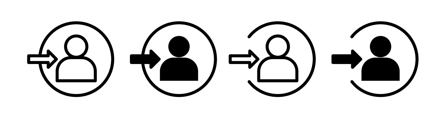 Login icon set account member access symbol Vector Image