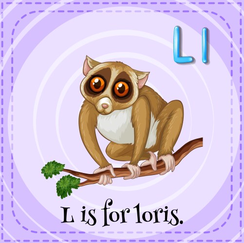 Cartoon slow loris on the branch Royalty Free Vector Image