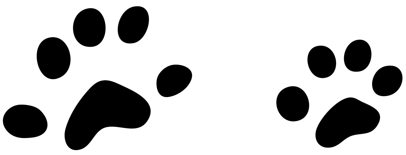 Muskrat track foot print silhouette Royalty Free Vector