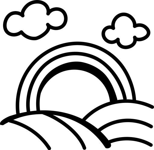 Rainbow colouring page Royalty Free Vector Image