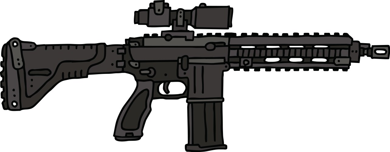 Uzi automatic gun weapon Royalty Free Vector Image