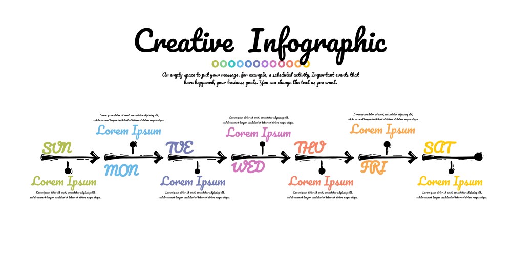 Hand drawn line process flow chart design Vector Image