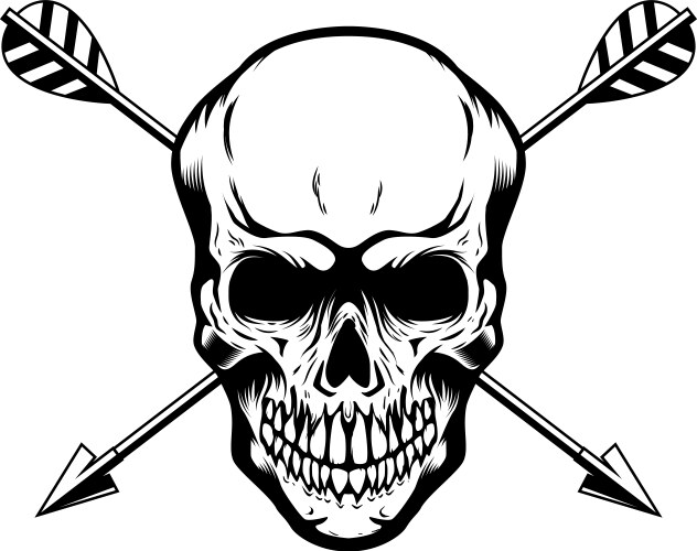 Gangster emblem with skull in bandana Royalty Free Vector