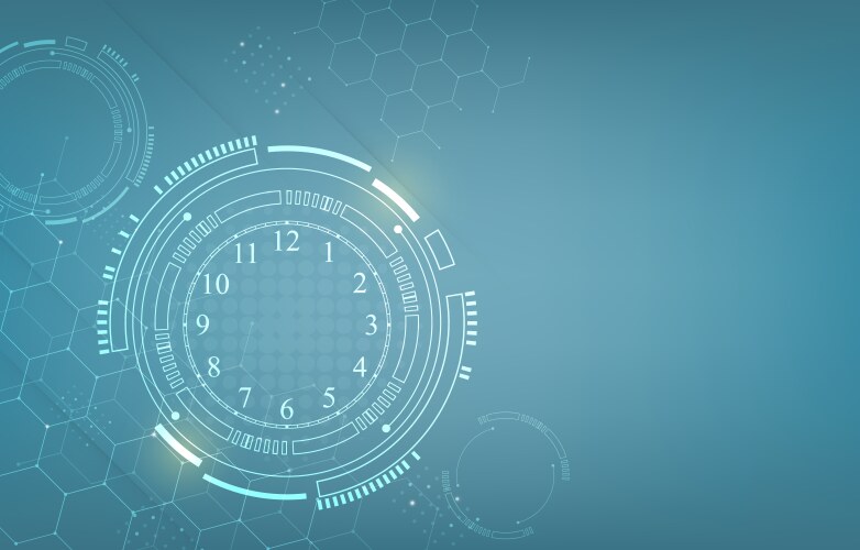 Technology clock analog display background Vector Image