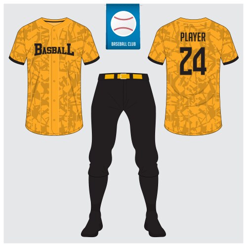 Baseball uniform mockup template design Royalty Free Vector