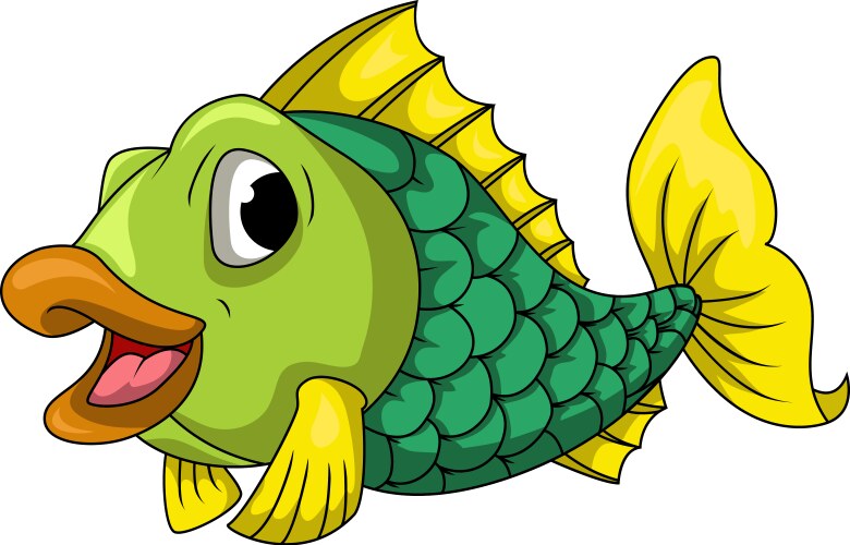 Cute fish cartoon Royalty Free Vector Image - VectorStock