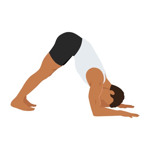 Man doing yoga asana ardha hanumanasana Royalty Free Vector