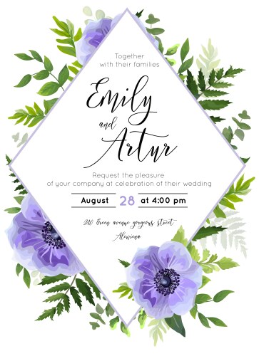 Subtle elegant wedding invitation card design Vector Image