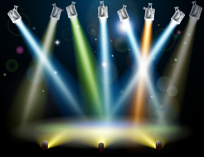 Stage lights Royalty Free Vector Image - VectorStock