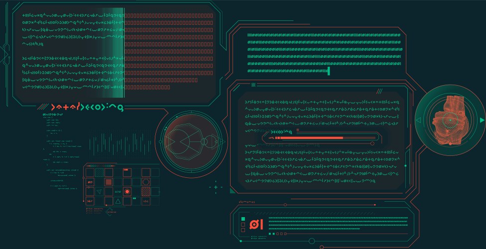 Virtual reality cyberpunk hud interface ci-fi Vector Image