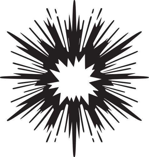 Explosion - black and white isolated icon Vector Image