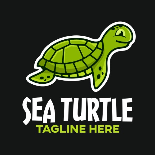 Cartoon mascot funny turtle resting on the beach Vector Image