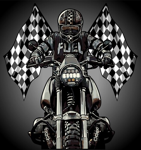 Biker and country flags template Royalty Free Vector Image