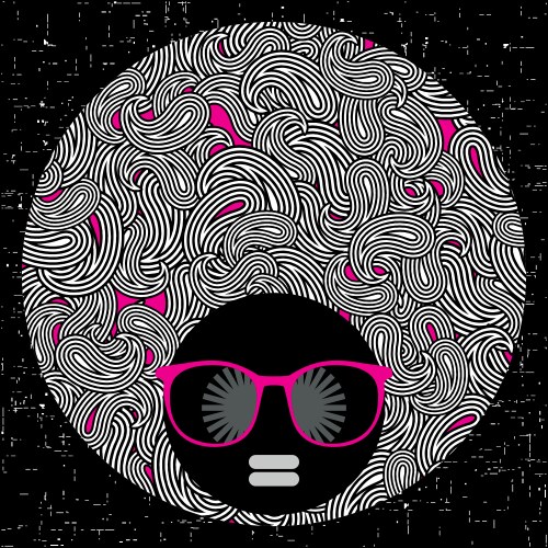 Black head woman with pattern hair Royalty Free Vector Image