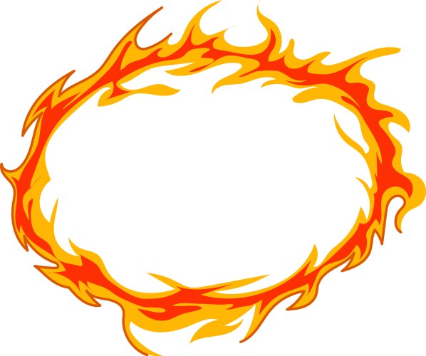 Flame circle fire cartoon Royalty Free Vector Image