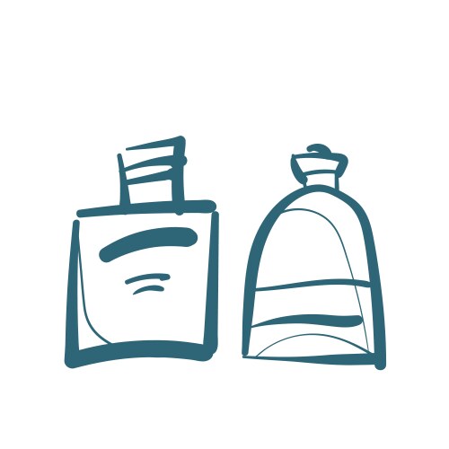 Perfume doodle isolated line art sketch hand drawn