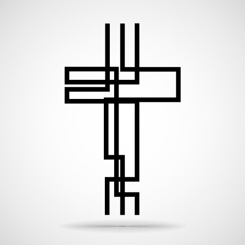 Creative cross christian spirituality symbol Vector Image