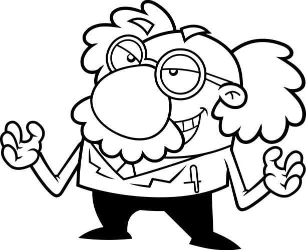 Funny science professor cartoon character Vector Image