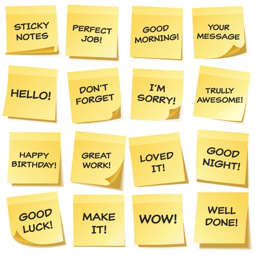 Sticky note with text and shadow isolated Vector Image