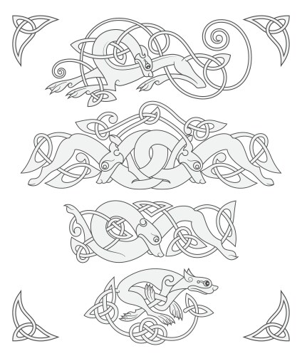 Ancient celtic mythological symbol of wolf dog Vector Image