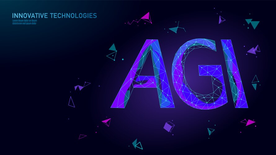 Artificial general intelligence wire web low poly Vector Image