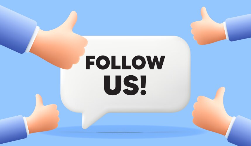 Follow us tag special offer sign speech Royalty Free Vector